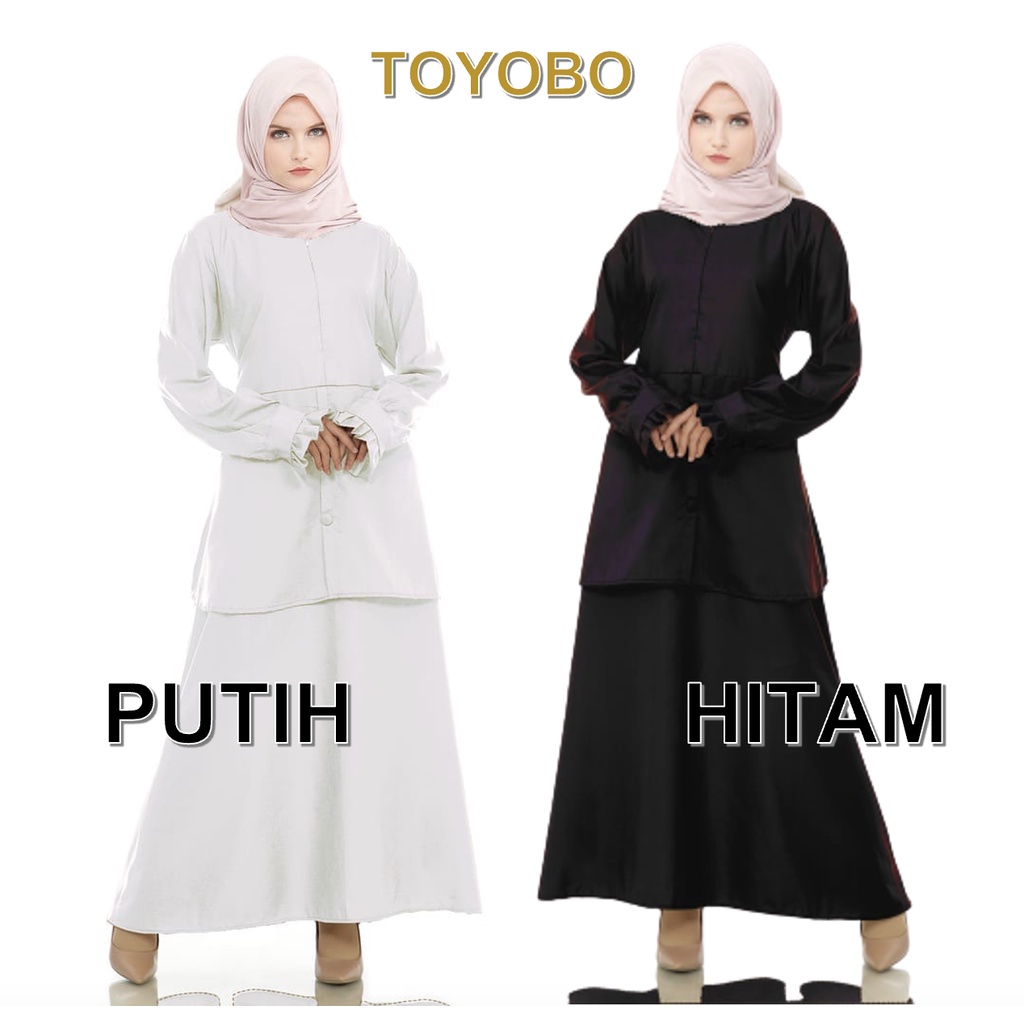 Jual GAMIS STELAN PUTIH HITAM TOYOBO MURAH GAMIS WARNA PUTIH POLOS ...