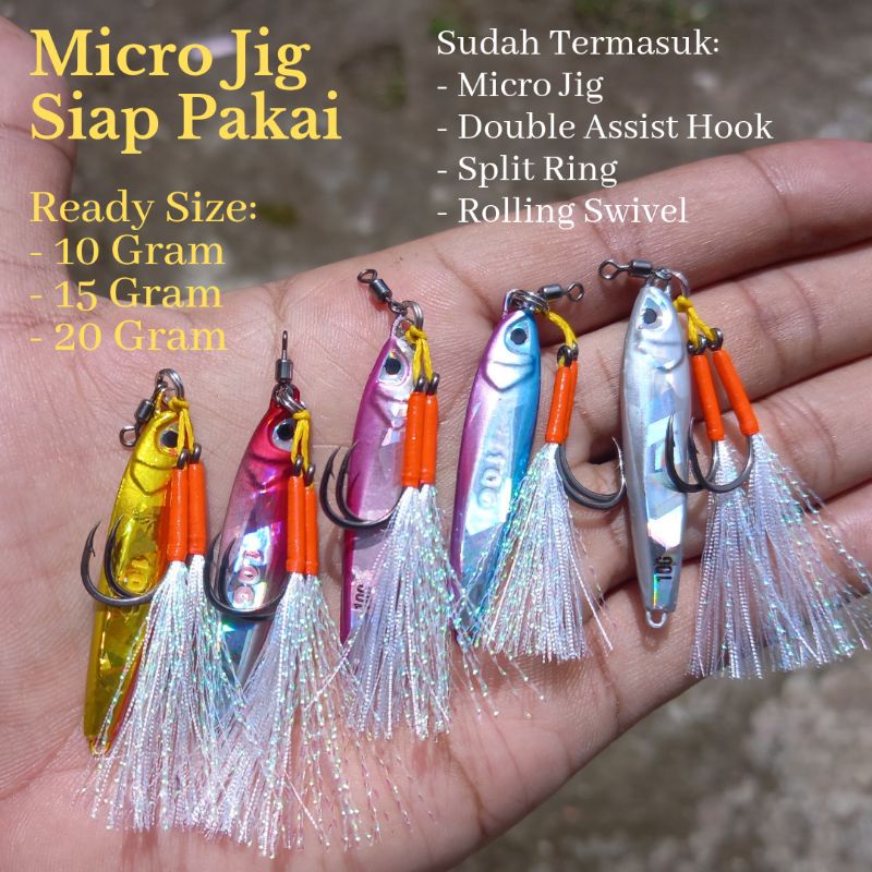 Jual Umpan Pancing Micro Jig Siap Pakai 10gr 15gr 20gr Metal Jig Yari | Shopee Indonesia