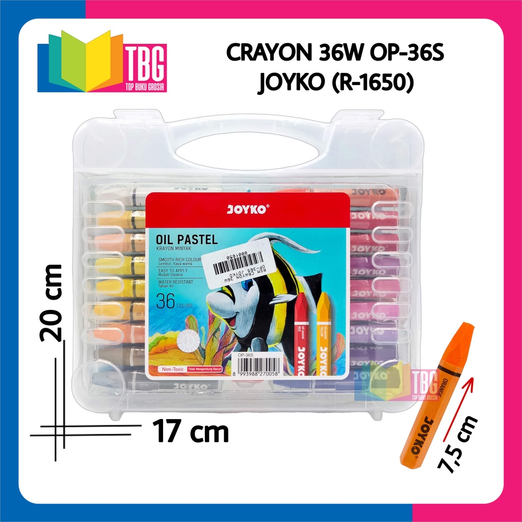 Jual 1 SET CRAYON 36W OP-36S JOYKO KRAYON OIL PASTEL ALAT MEWARNAI ISI ...