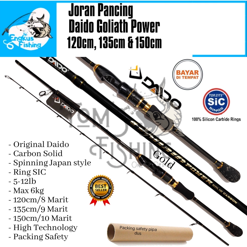 Jual Joran Pancing Daido Goliath Power Carbon Solid 120cm - 165cm (5 ...
