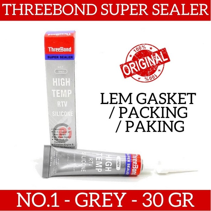 Jual Original THREEBOND Super Sealer No 1 Grey 30gr Lem Gasket Paking ...