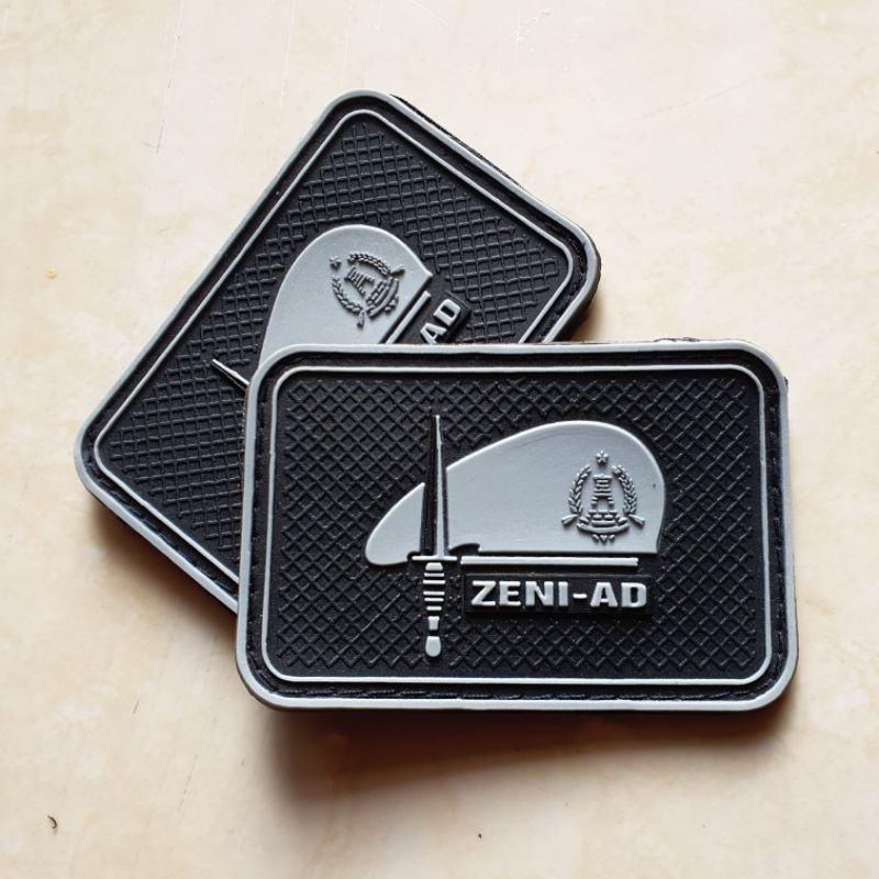 Jual Patch Rubber Logo Baret Zeni Ad Tni Ad Tempelan Emblem Karet Velcro Shopee Indonesia