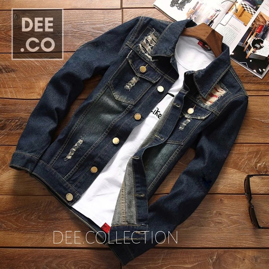 Jual Jaket Jeans Dengan Model Sobek | Jaket Denim pria Kekinian | Jaket ...