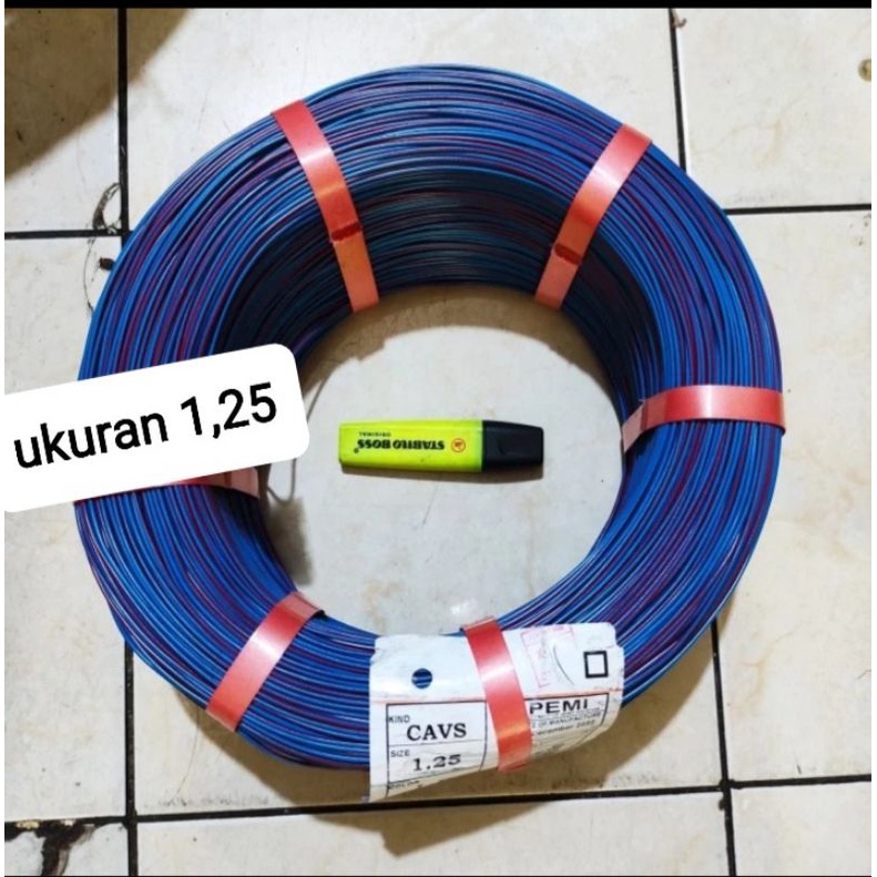 Jual kabel lampu body meteran ukuran 1,25 MM harga per 5 meter Biru ...
