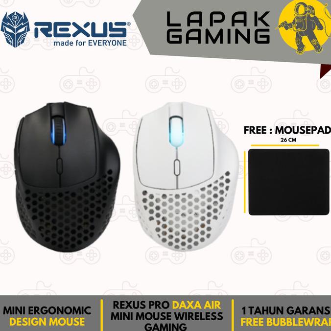 Jual Rexus PRO Mouse Wireless Ergonomic Gaming Daxa Air Mini | Shopee ...