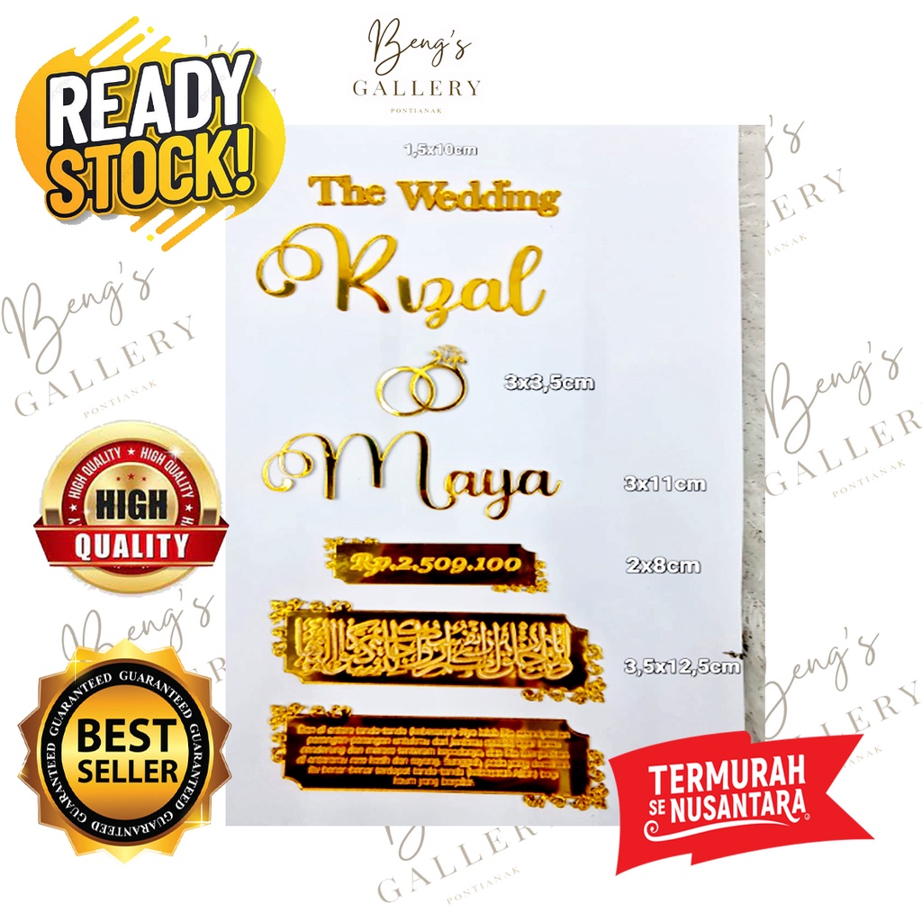 Jual paket lengkap hiasan nama mahar/ mahar lengkap / tulisan mahar ...