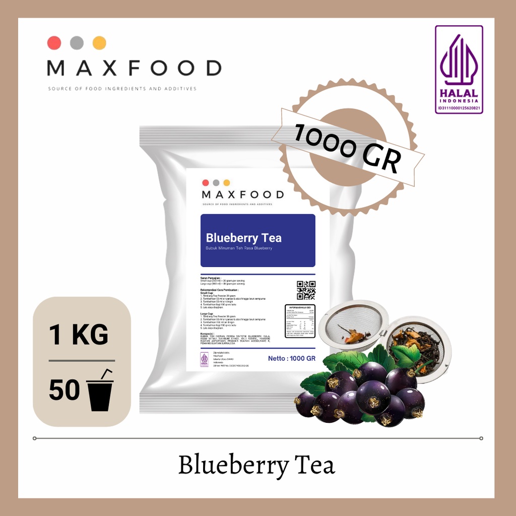 Jual MAXFOOD - Blueberry Tea/ Teh Blueberry / Bubuk Minuman Rasa ...