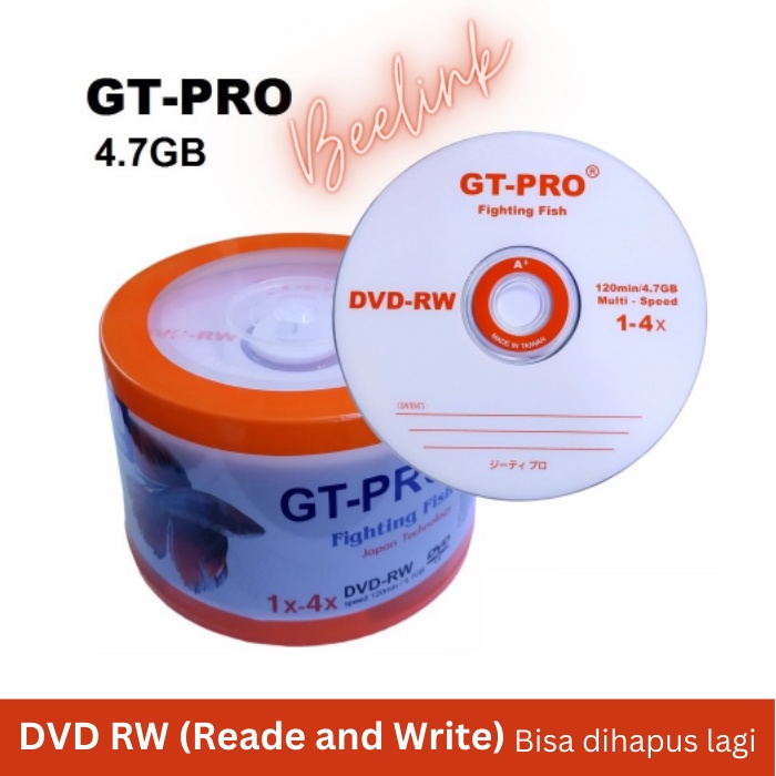 Jual GT-PRO DVD-RW 4.7GB Multi - speed 1-4x Bisa Dihapus CD DVD Blank ...