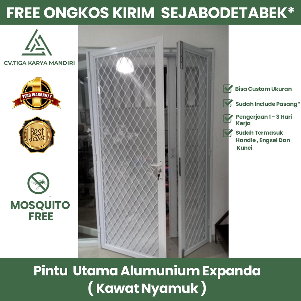 Jual Pintu Double Rumah Utama Alumunium Expanda Kawat Anti Nyamuk ...