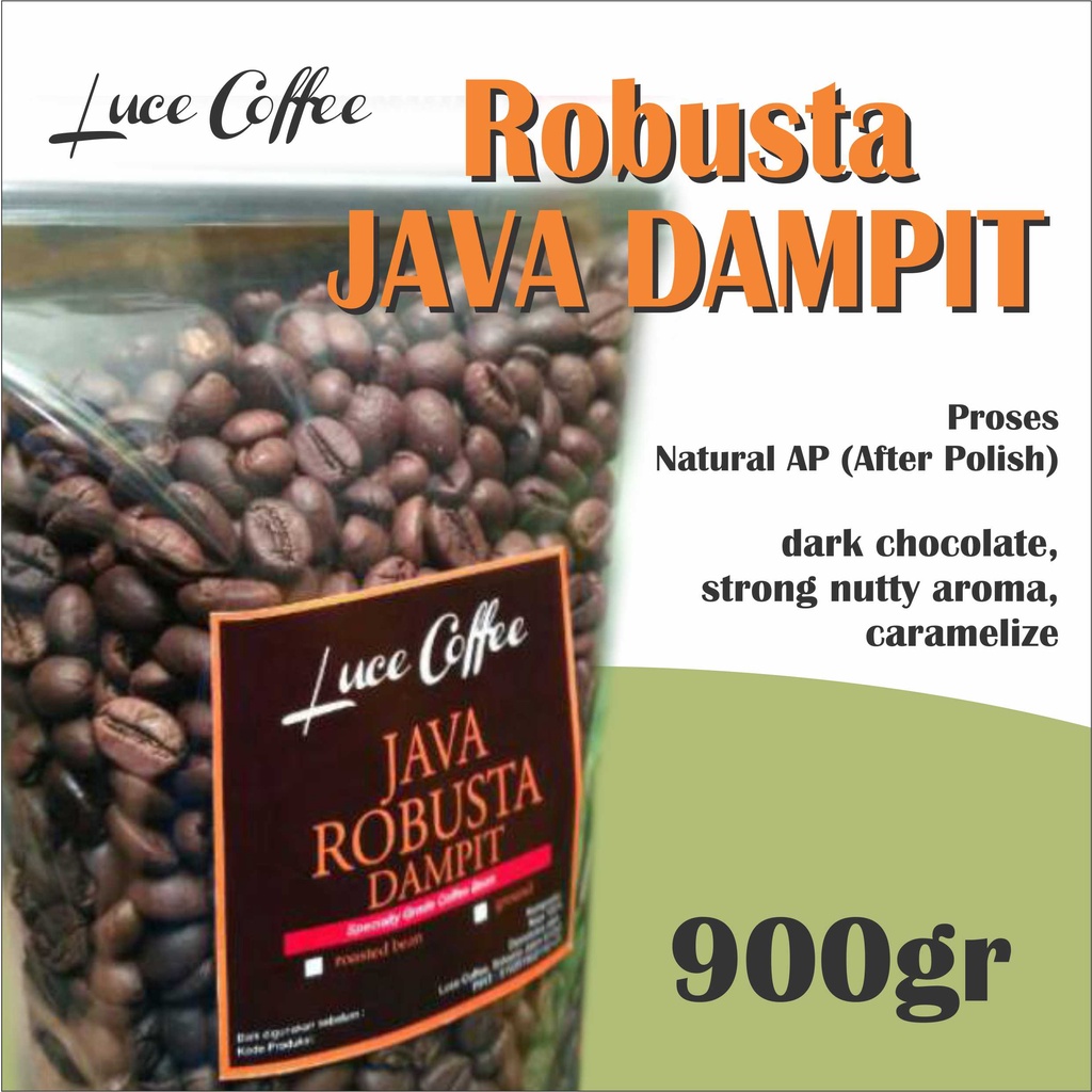 Jual Luce Coffee, Kopi Java Robusta Dampit 900gr - Biji sangrai atau ...