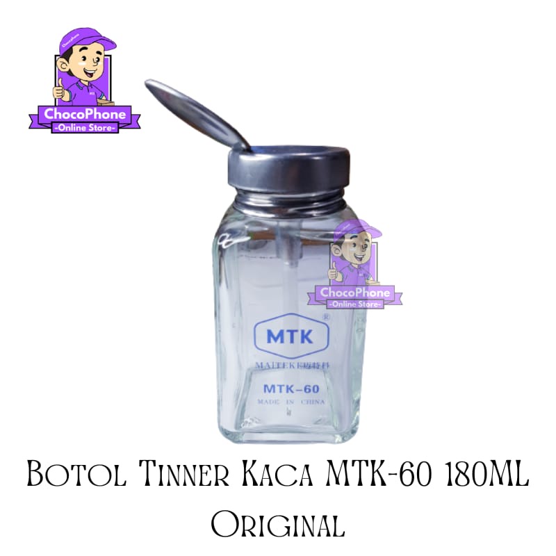 Jual BOTOL TINNER KACA MTK-60 180ML TEMPAT TINER SELANG KARET / BESI ORIGINAL | Shopee Indonesia