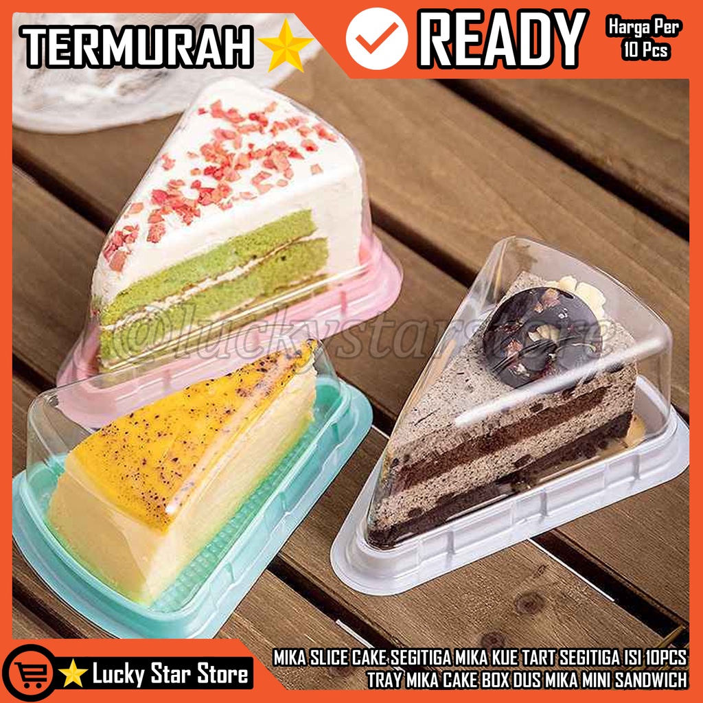 Jual KOREAN TRAY MIKA SEGITIGA TRAY MIKA SLICE CAKE BOX DUS MIKA MINI ...