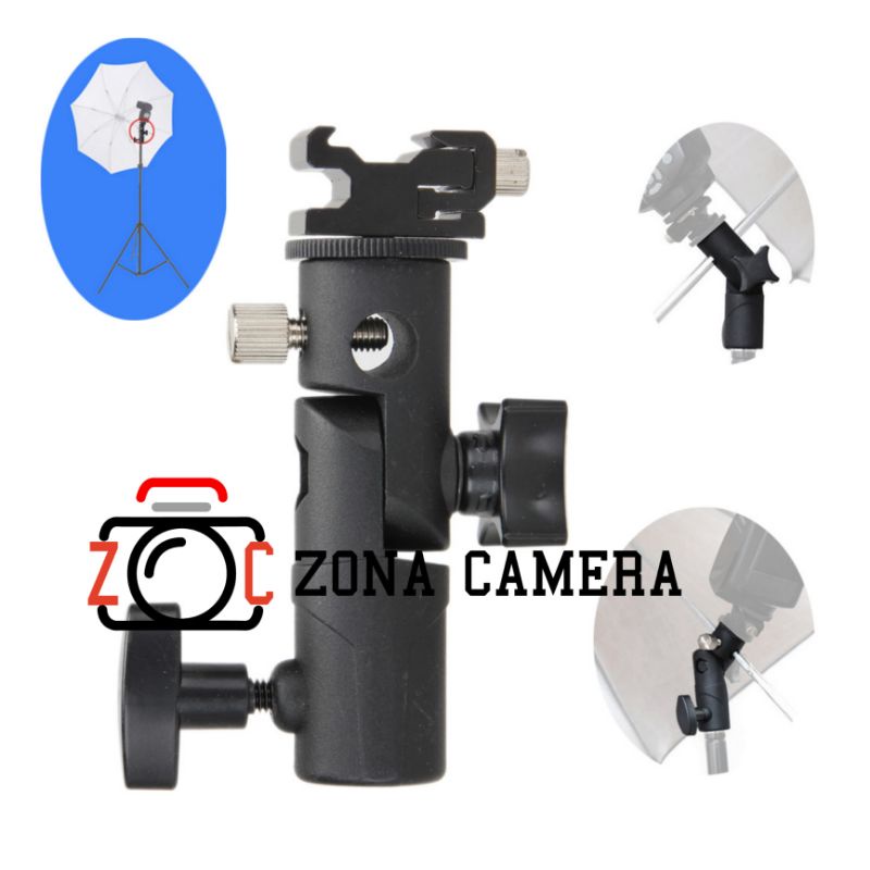 Jual Flash Holder H Bracket Mount Lighting Blitz Speedlite Kamera Slot ...