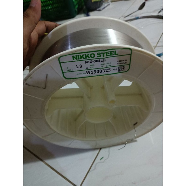 Jual kawat stainless Ss 308 ukuran 1mm satu rol 12kg hard / keras ...