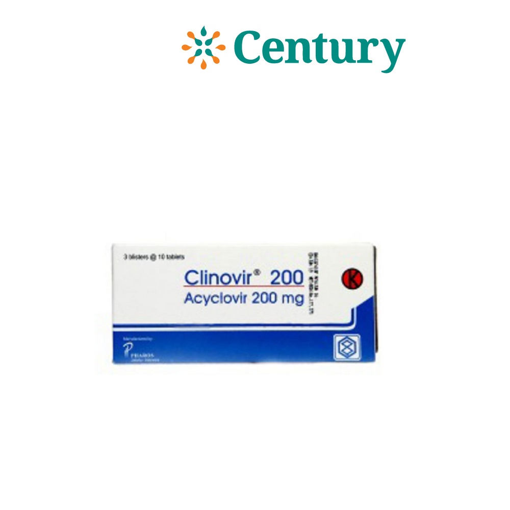 Jual CLINOVIR 200 MG 1 BLISTER ISI 10 TABLET/ACYCLOVIR /HERPES/CACAR ...