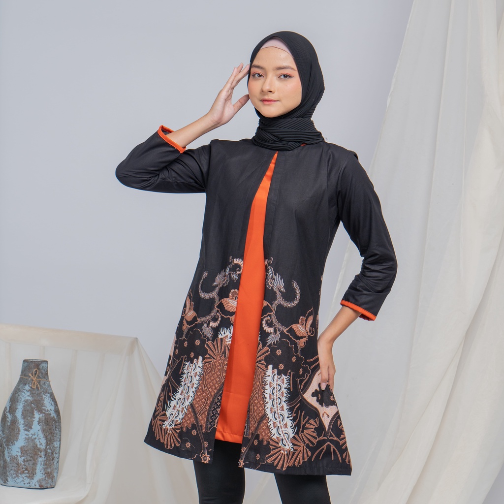 Jual BAJU BATIK MUSLIMAH OUTFIT KONDANGAN MODEL TUNIK PIAS KASYAIRA ...