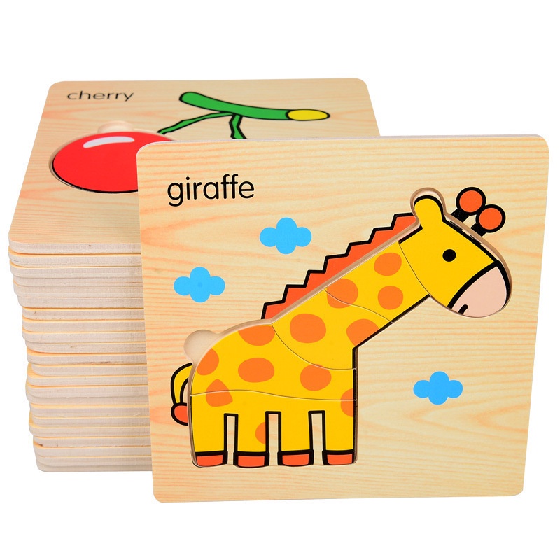 Jual GU Puzzle Jigsaw 15CM Puzzle Jigsaw Kayu 3D Karakter Hewan dan ...