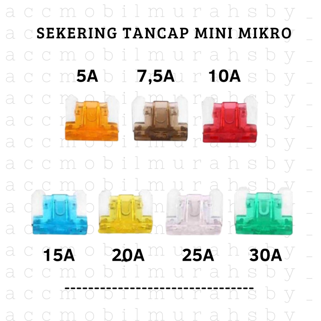 Jual Harga 10PCS Fuse Sekring Tancap DX MIKRO MICRO / Sikring Tancap Mini Kecil Mobil Ukuran ...