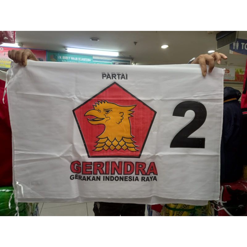 Jual Bendera 60x90 Gerindra partai gerindra nomor 2 (100 pcs) | Shopee ...
