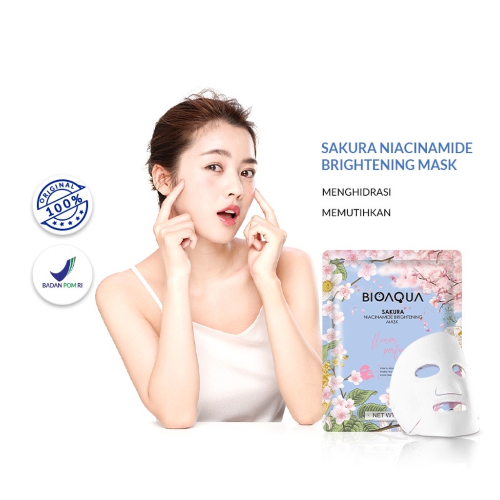 Jual BIOAQUA Sheet Mask Sakura Brightening Moisturizing Antioxidant ...