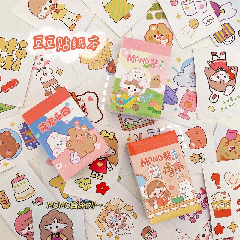 Jual 50 lembar sticker buku momo /sticker buku kecil pocket size diy ...
