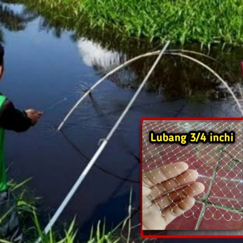 Jual Anco ikan wader & udang / Jaring anco udang senar tebal 0,28 mm ...