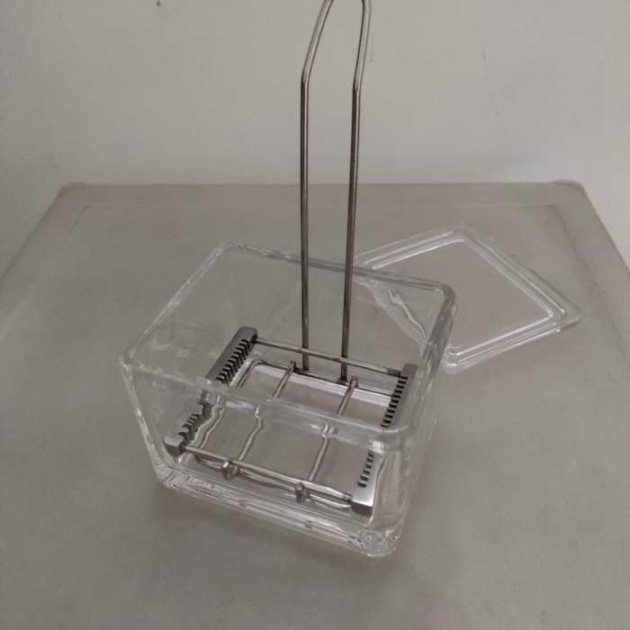 Jual staining jar deluxe 20 slide stainless rack staining dish ...