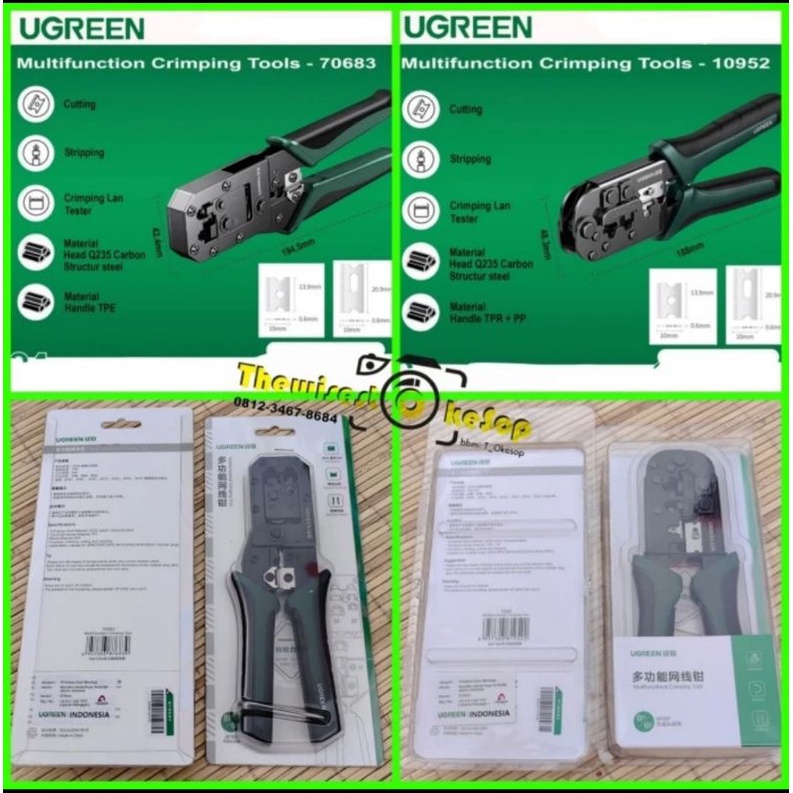 Jual Ugreen Tang Crimping Tool RJ45 RJ11 LAN Network Krimping Multifunction 10952 70683 | Shopee ...