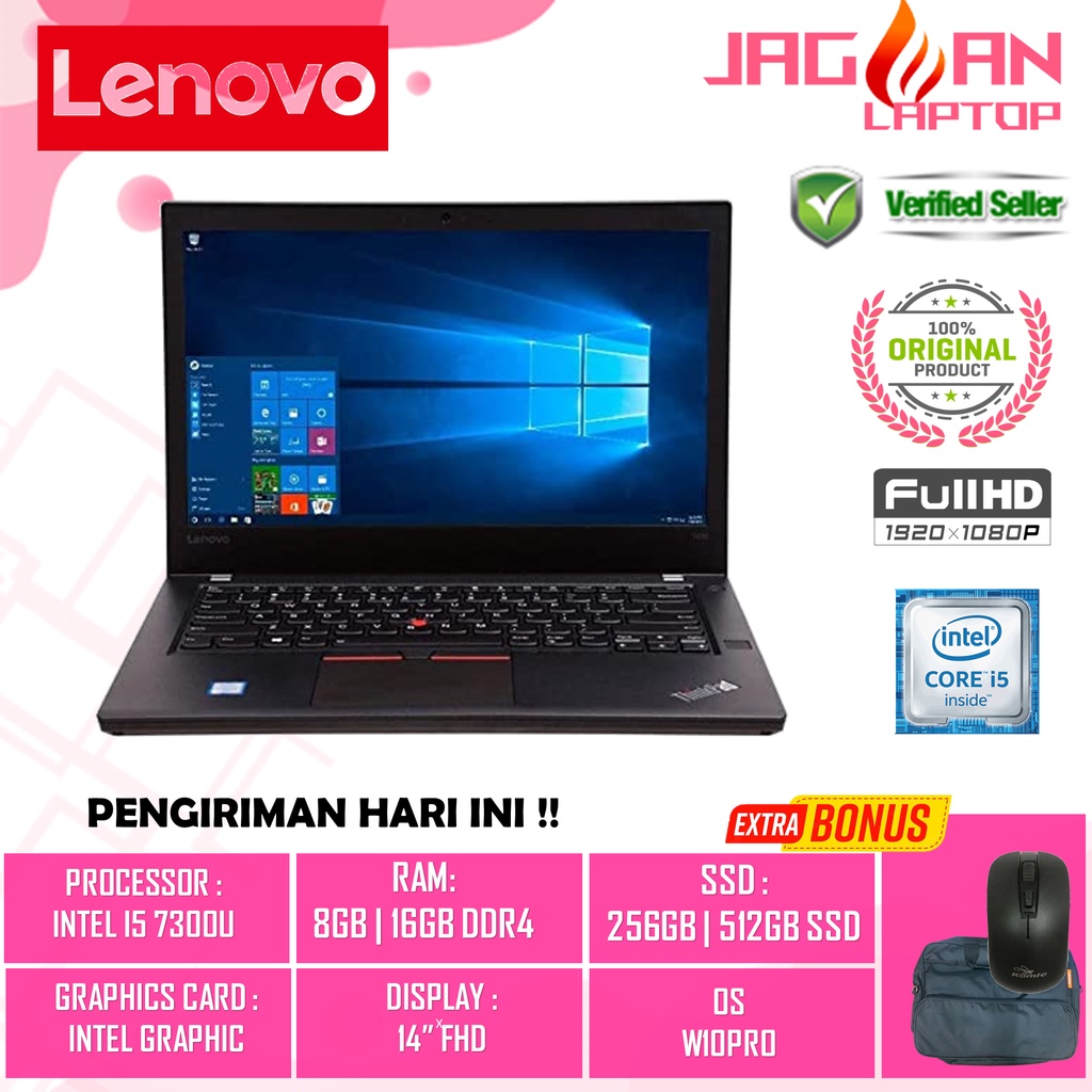 Jual LENOVO THINKPAD T470 INTEL I5 7300U 16GB 512GB 14" WIN10PRO BLACK ...