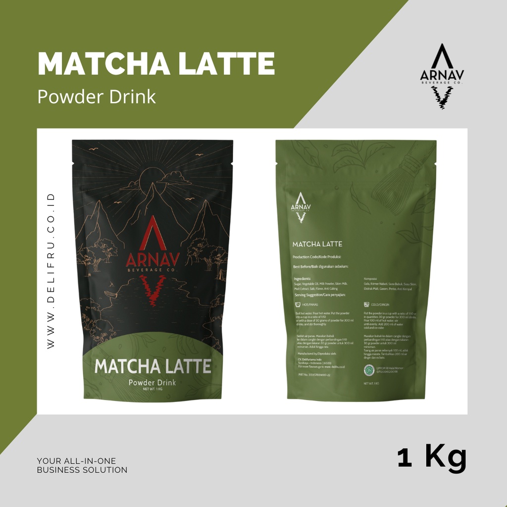 Jual Arnav Matcha Latte Powder Drink 1 Kg - Bubuk Minuman Matcha Susu ...