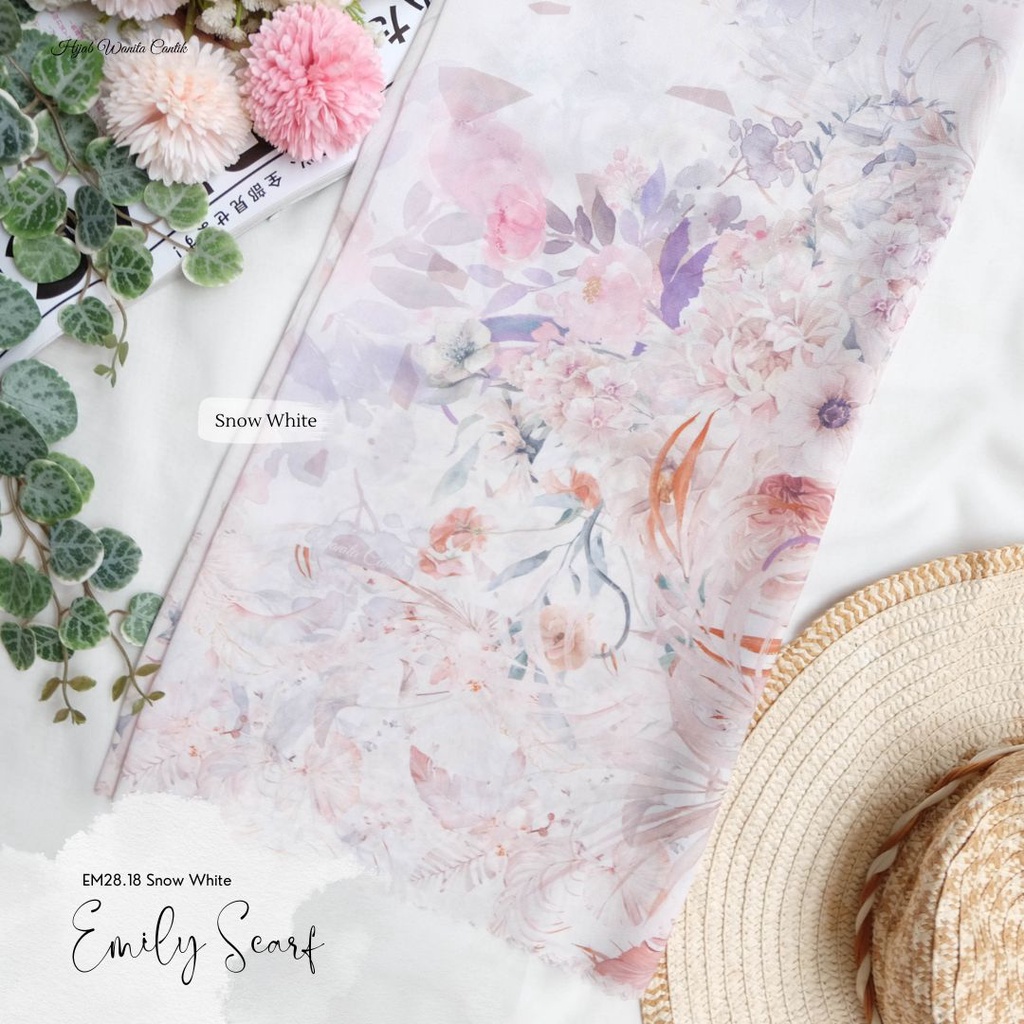 Jual HIRA - Hijabwanitacantik - Emily Scarf Polycotton Voal Snow White ...