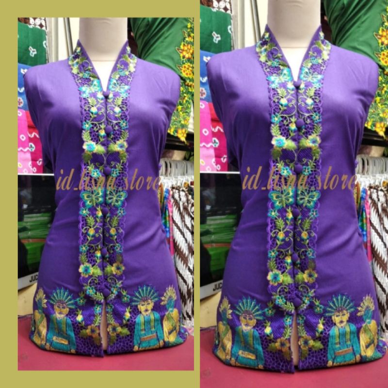 Jual Atasan Kebaya Encim Motif Ondel//Kebaya Adat//Kebaya Tradisional ...