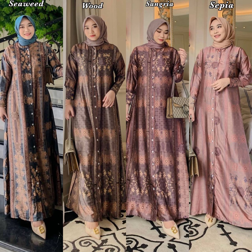 Jual Melda Dress - Dress Wanita Kekinian Silk Premium Gamis Terbaru ...
