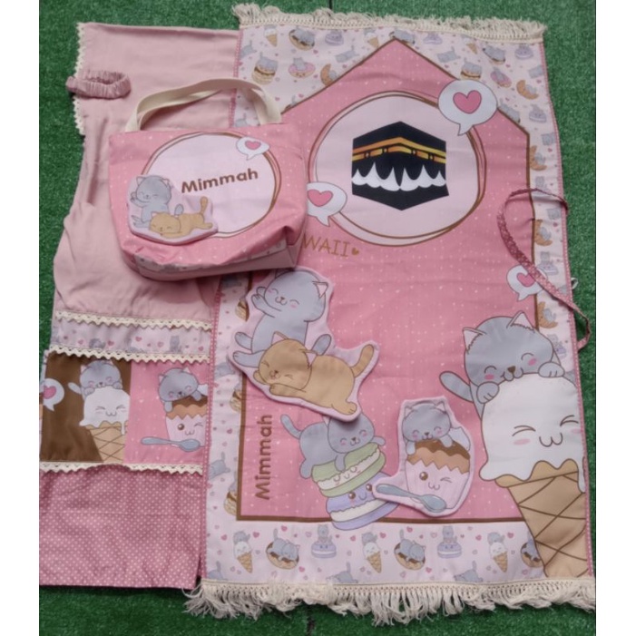 Jual 3D Kucing Kawaii Kitty Custom Mukena 2in1 dan Sajadah 3D merk ...