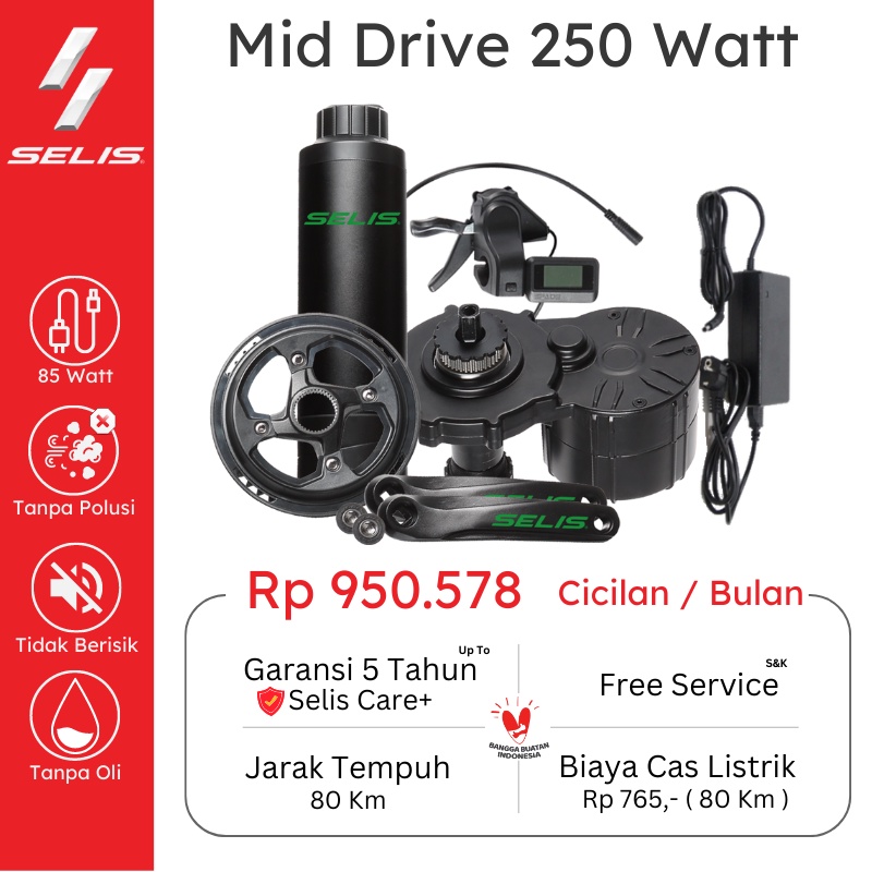 Jual SELIS - Mid Drive 250 Watt ( Sepeda biasa ke Sepeda listrik ...