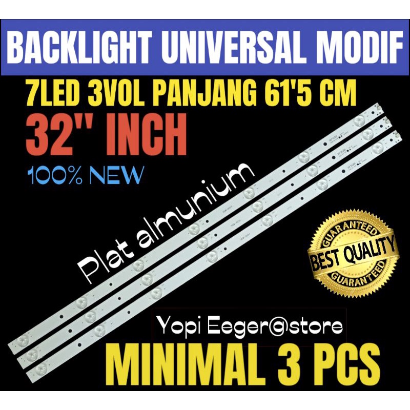 Jual BACKLIGHT TV LED UNIVERSAL MODIFIKASI 32" INCH 7LED 3VOL PLAT ALMUNIUM | Shopee Indonesia
