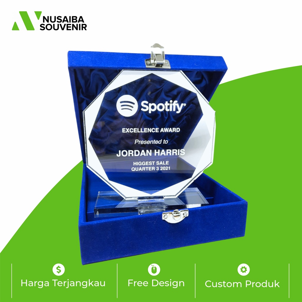 Jual Plakat Akrilik KUALITAS PREMIUM Laser dan Print UV + Box Bludru ...