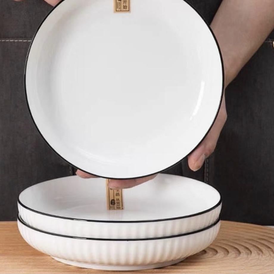 Jual AZA360 [P001] YAMADA Piring Keramik Polos Dinner Plate / Ceramic ...