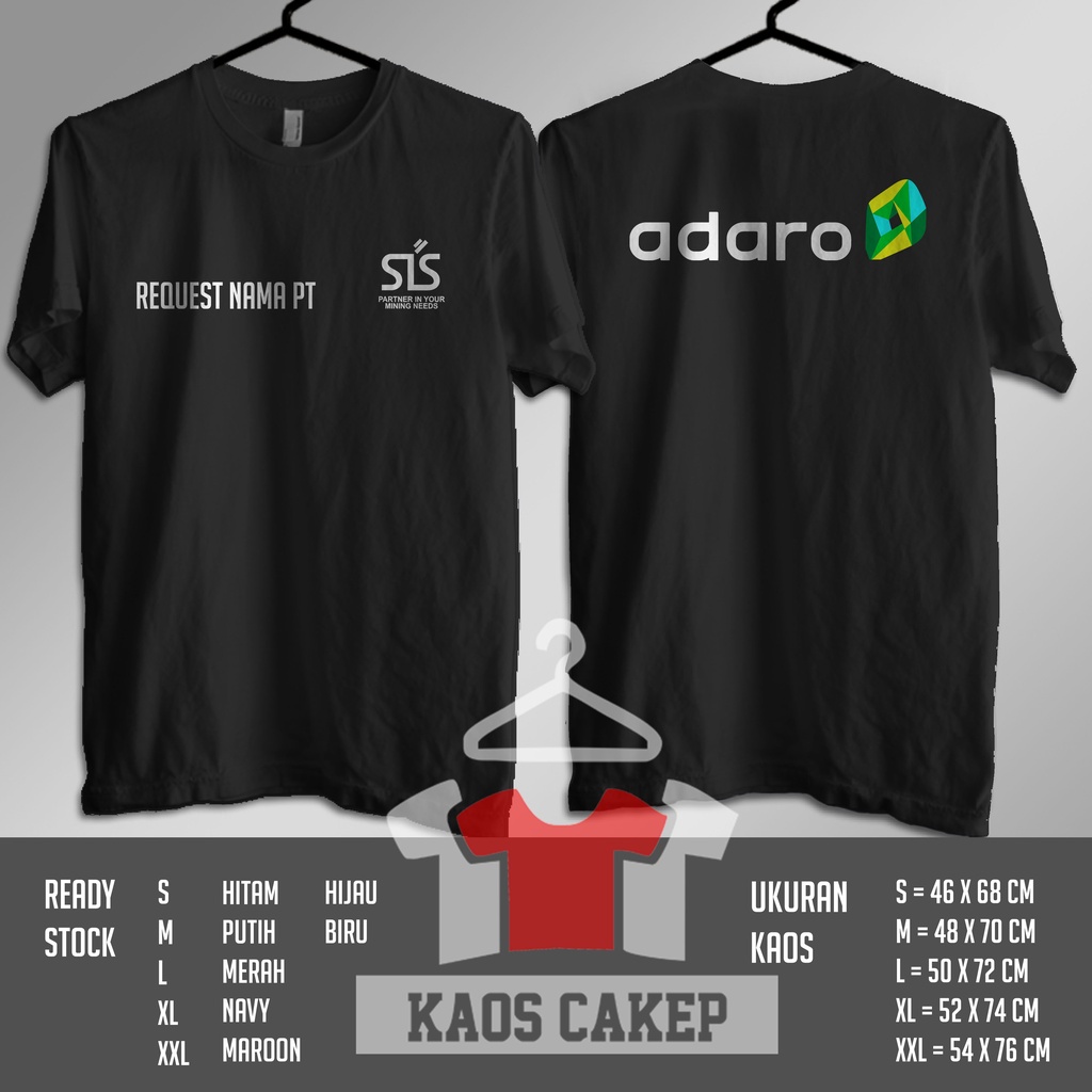Jual Kaos Adaro Logo SIS Request Nama PT Baju Distro | Shopee Indonesia