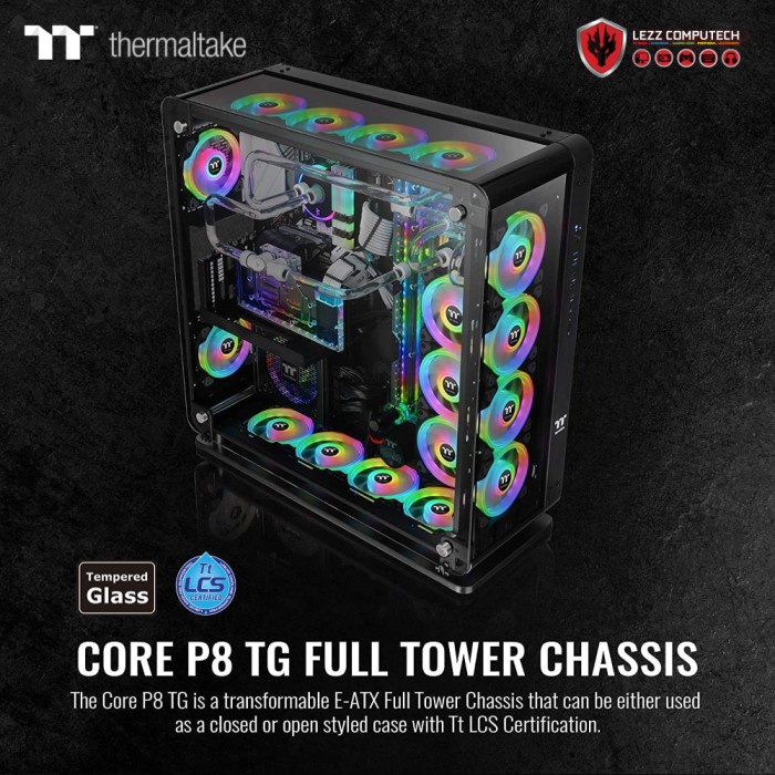 Jual THERMALTAKE CORE P8 TG / TEMPERED GLASS FULL TOWER CHASSIS - BLACK ...
