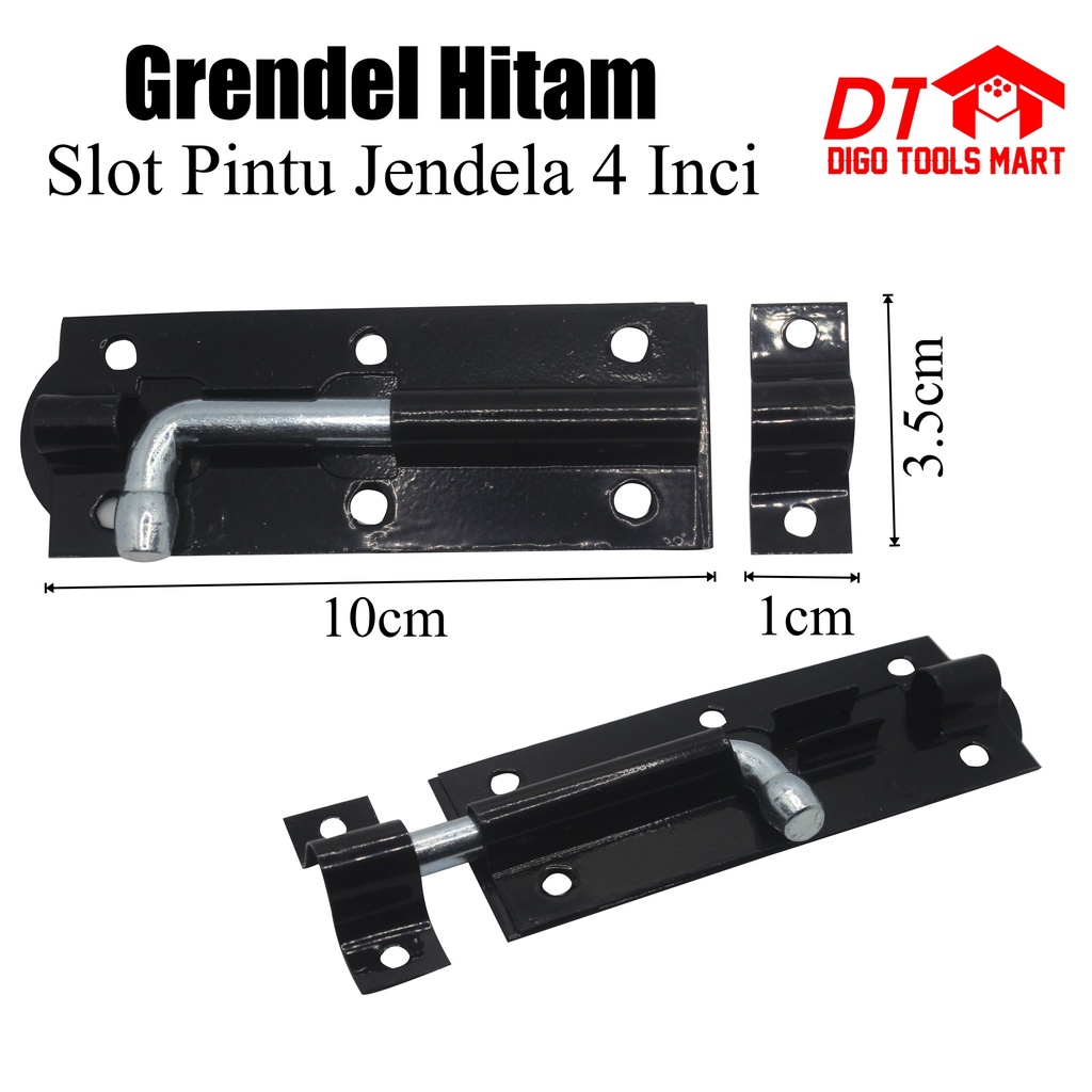Jual Grendel Hitam Slot Pintu Jendela 4 Inci | Shopee Indonesia