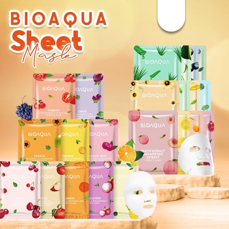 Jual BIOAQUA Essence Sheet Mask 25 gr / Bioaqua Sheet Mask Varian Sayur ...