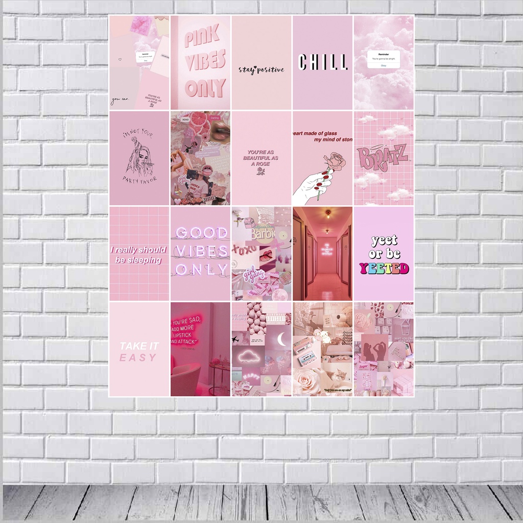 Jual [20 PCS] UKURAN A5 POSTER DINDING AESTHETIC PINK | POSTER DINDING ...