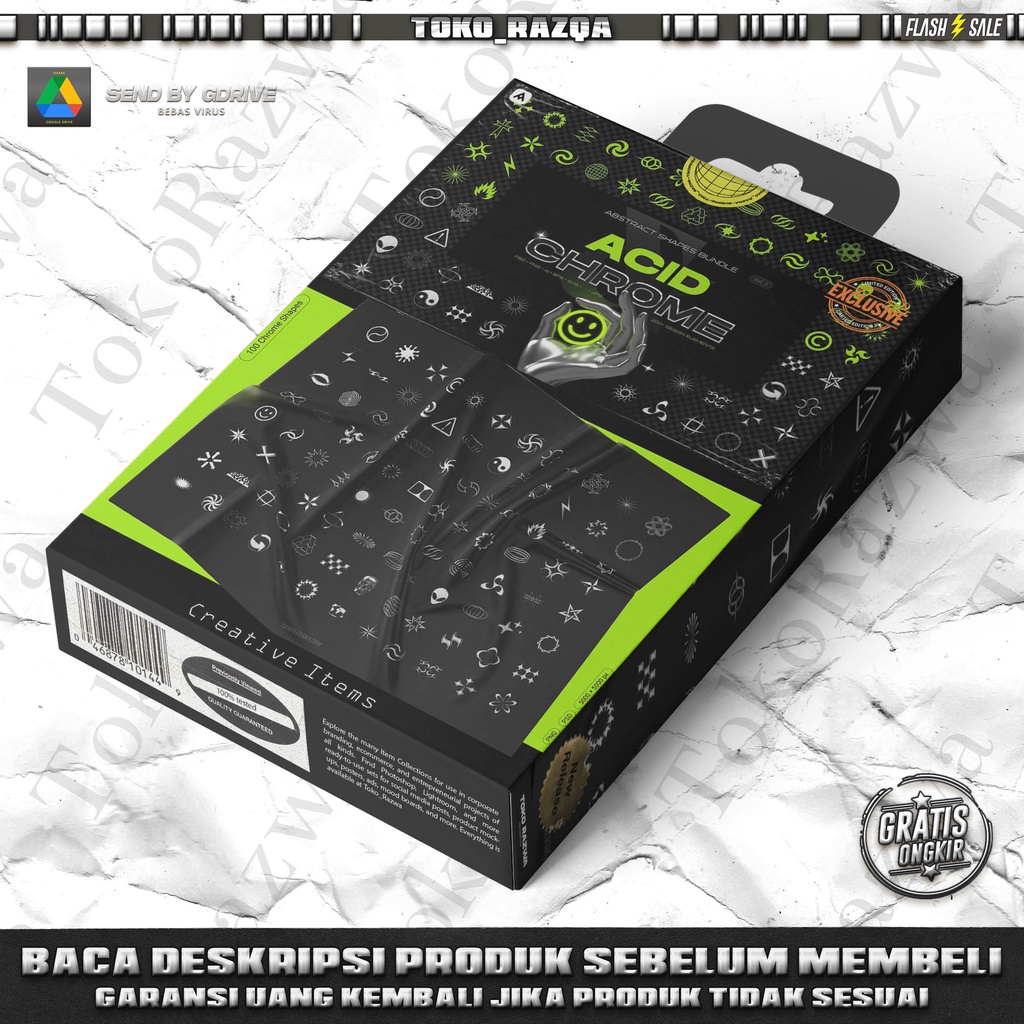 Jual Acid & chrome abstract shapes bundle - PSD / ABR / AI / CSH / EPS ...