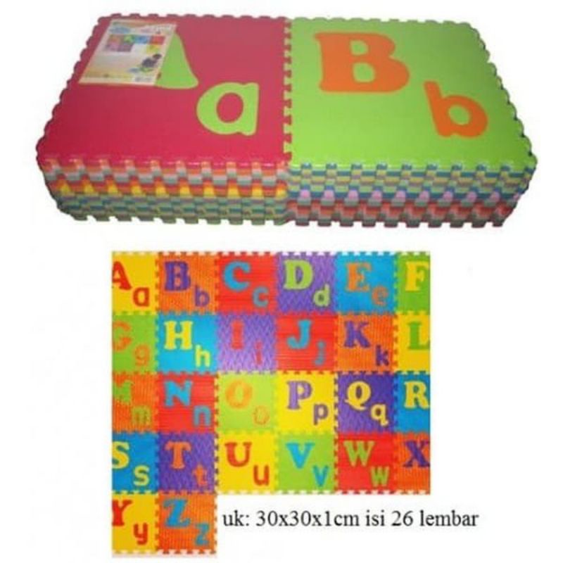 Jual matras puzzle abjad jumbo A-Z tebal 1cm / karpet lantai/ puzzle ...