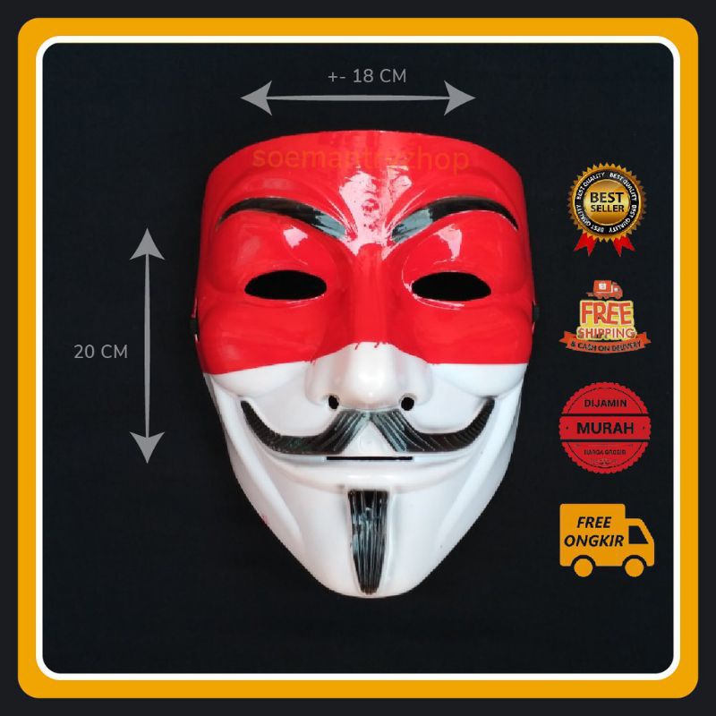 Jual topeng hacker Indonesia merah putih | Shopee Indonesia