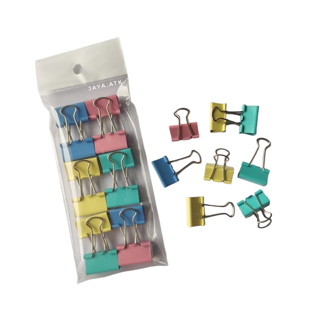 Jual KLIP KERTAS BINDER CLIP NO.111 25MM 12 PCS WARNA PASTEL LUCU ...