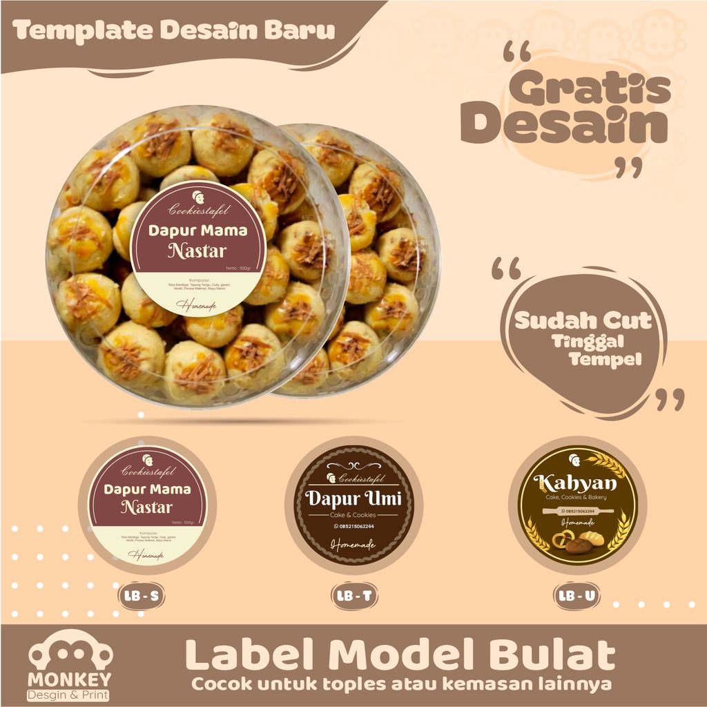 Jual Label Sticker Toples Kemasan Custom Bahan Cromo Model Bulat FREE ...