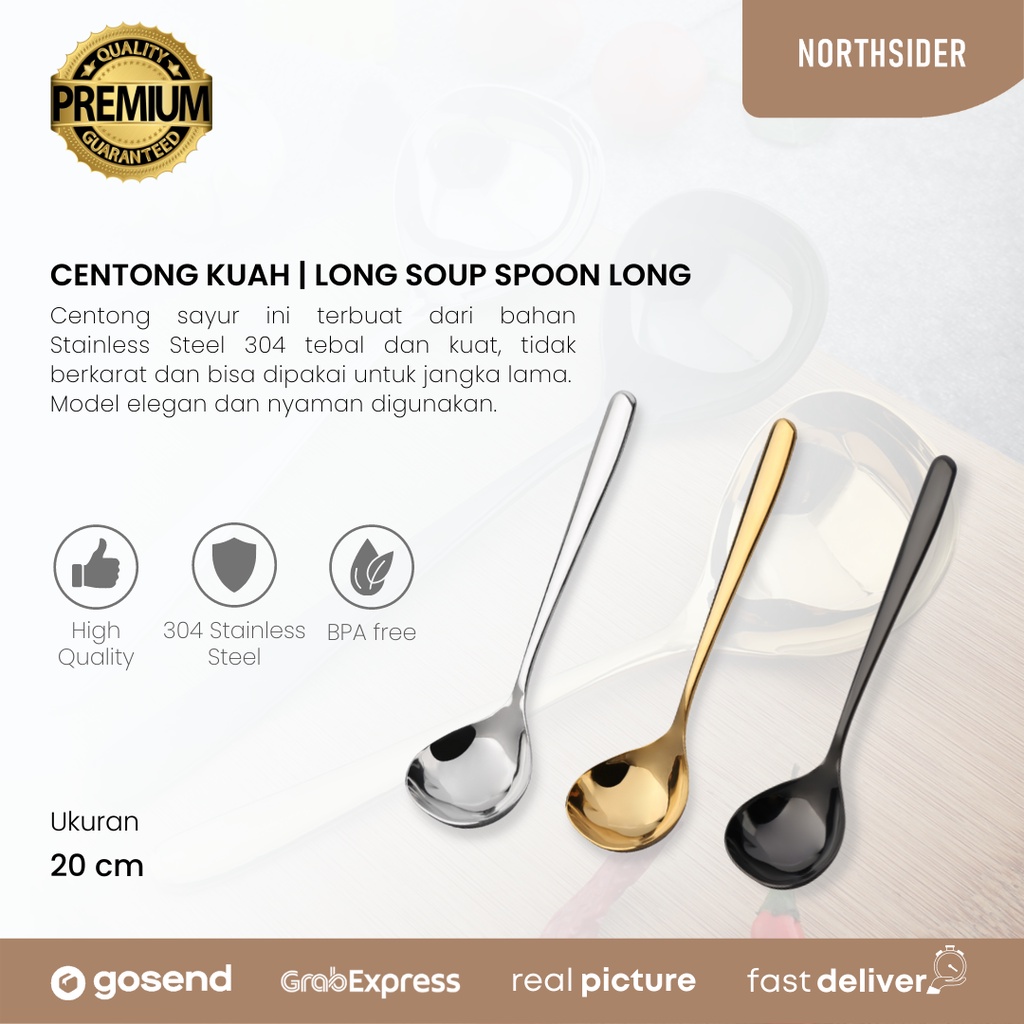 Jual Sendok sup sayur | centong kuah | soup spoon long 20cm | Shopee ...
