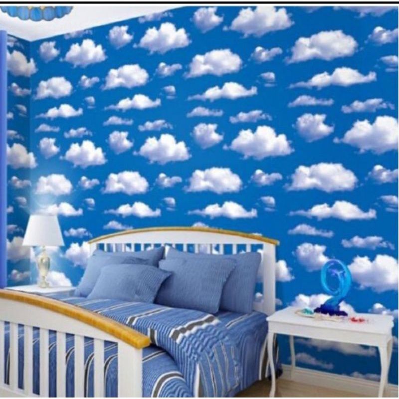 Jual Wallpaper Stiker Awan Stiker Awan Warna Biru Wallpaper Stiker ...
